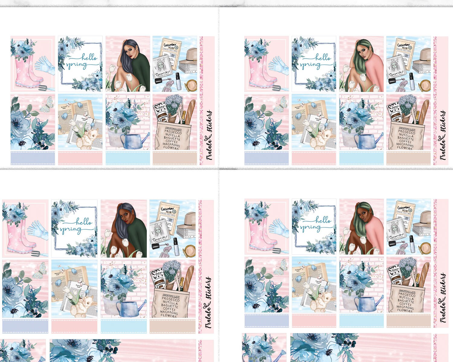 Hello Spring Printable Planner Stickers Erin Condren - Etsy