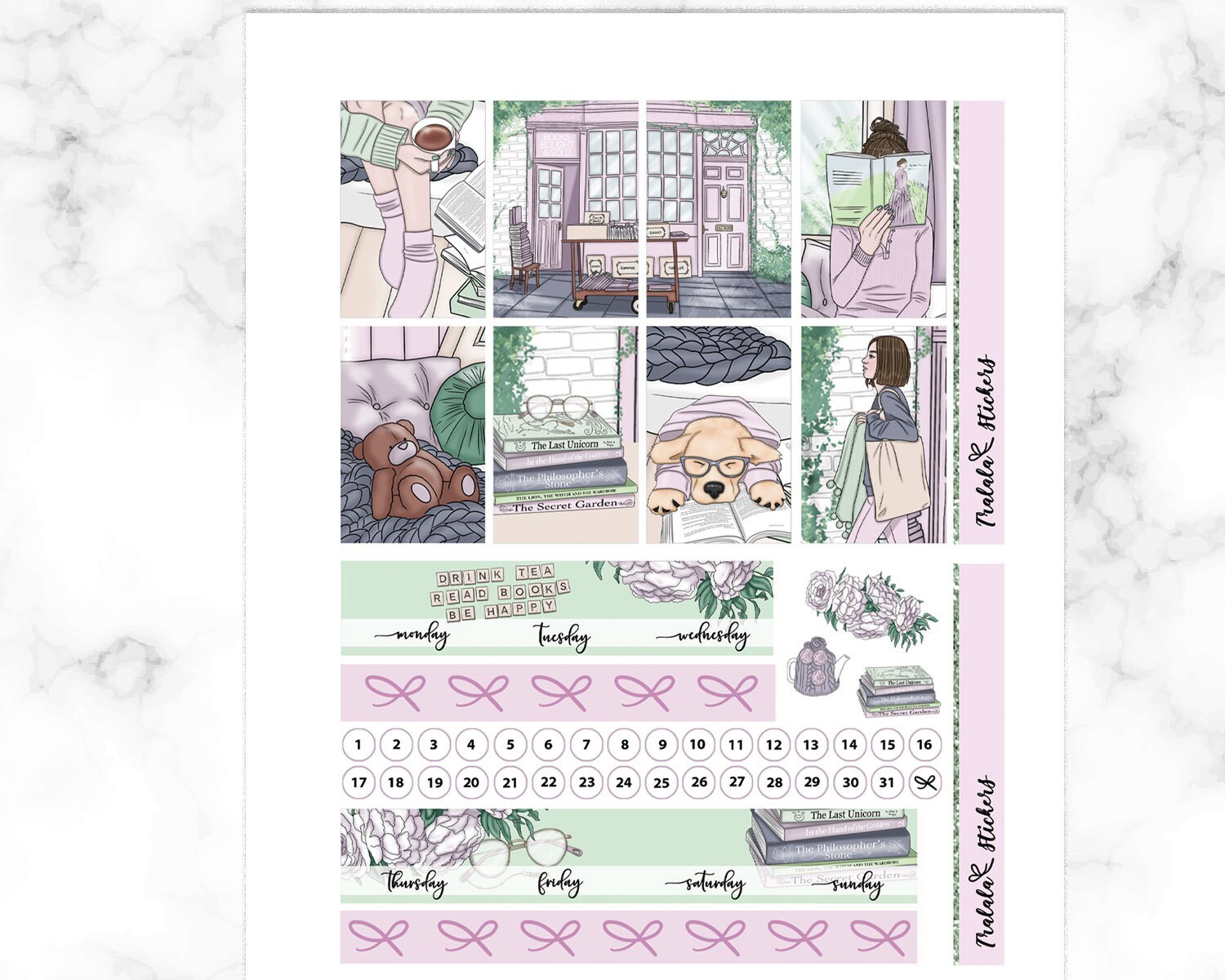 Printable Planner Stickers Happy Planner Booklover Book Nerd - Etsy