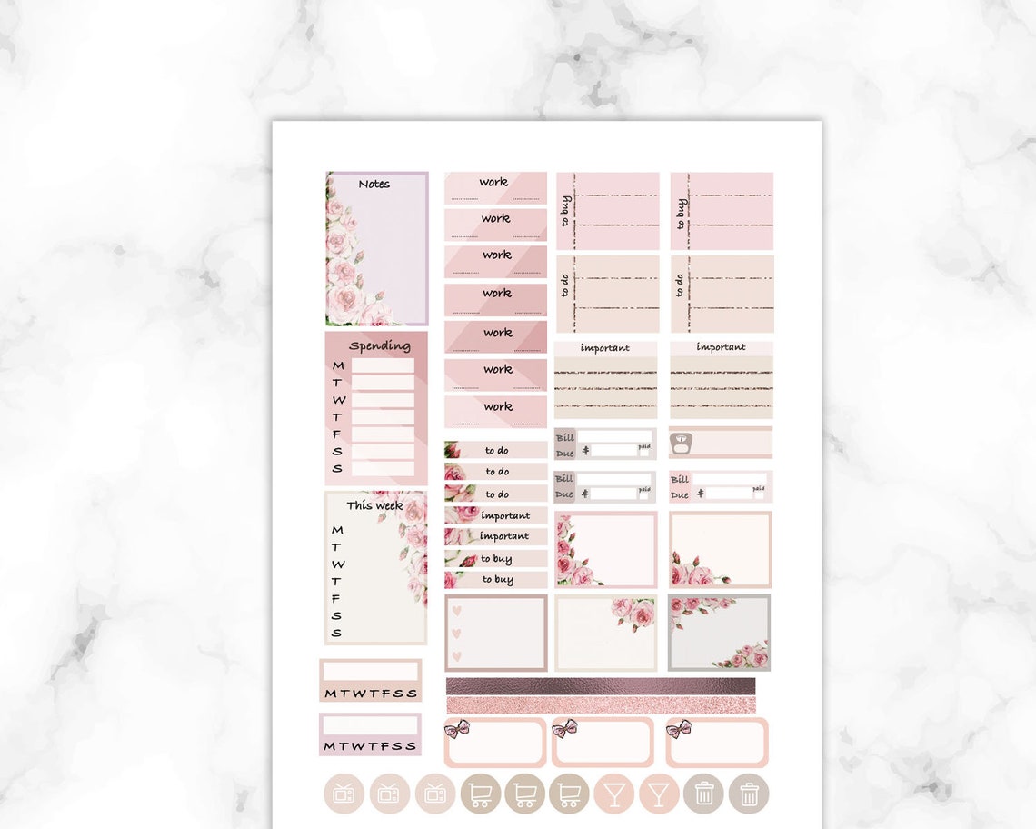 GIRL IN PARIS Printable Planner Stickers Mambi Watercolor | Etsy