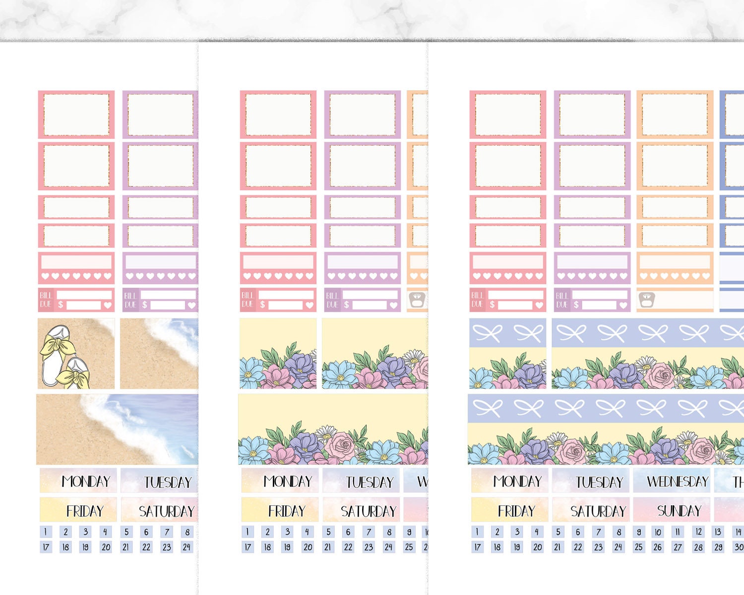 Weekly planner sticker kit Printable Planner Stickers Beach | Etsy