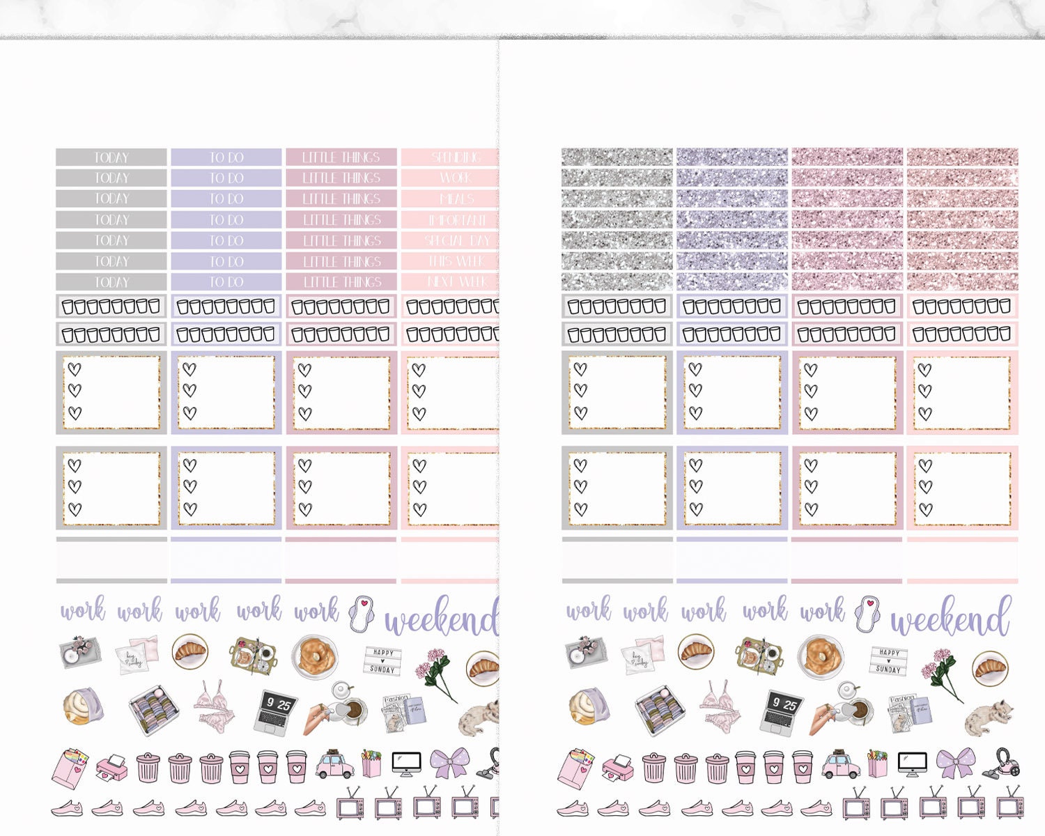 Printable Weekly Stickers Sunday Morning Happy Planner - Etsy