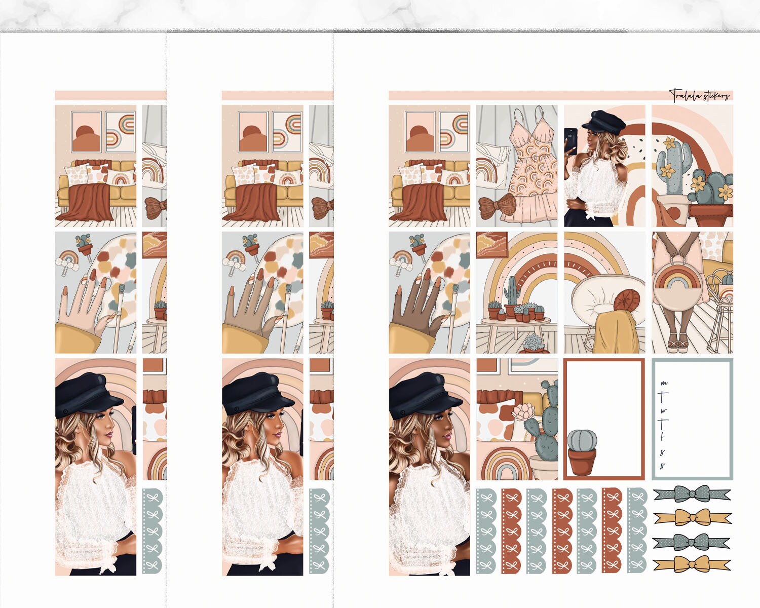 Happy Planner Classic Stickers Printable Rainbows Kit Weekly - Etsy