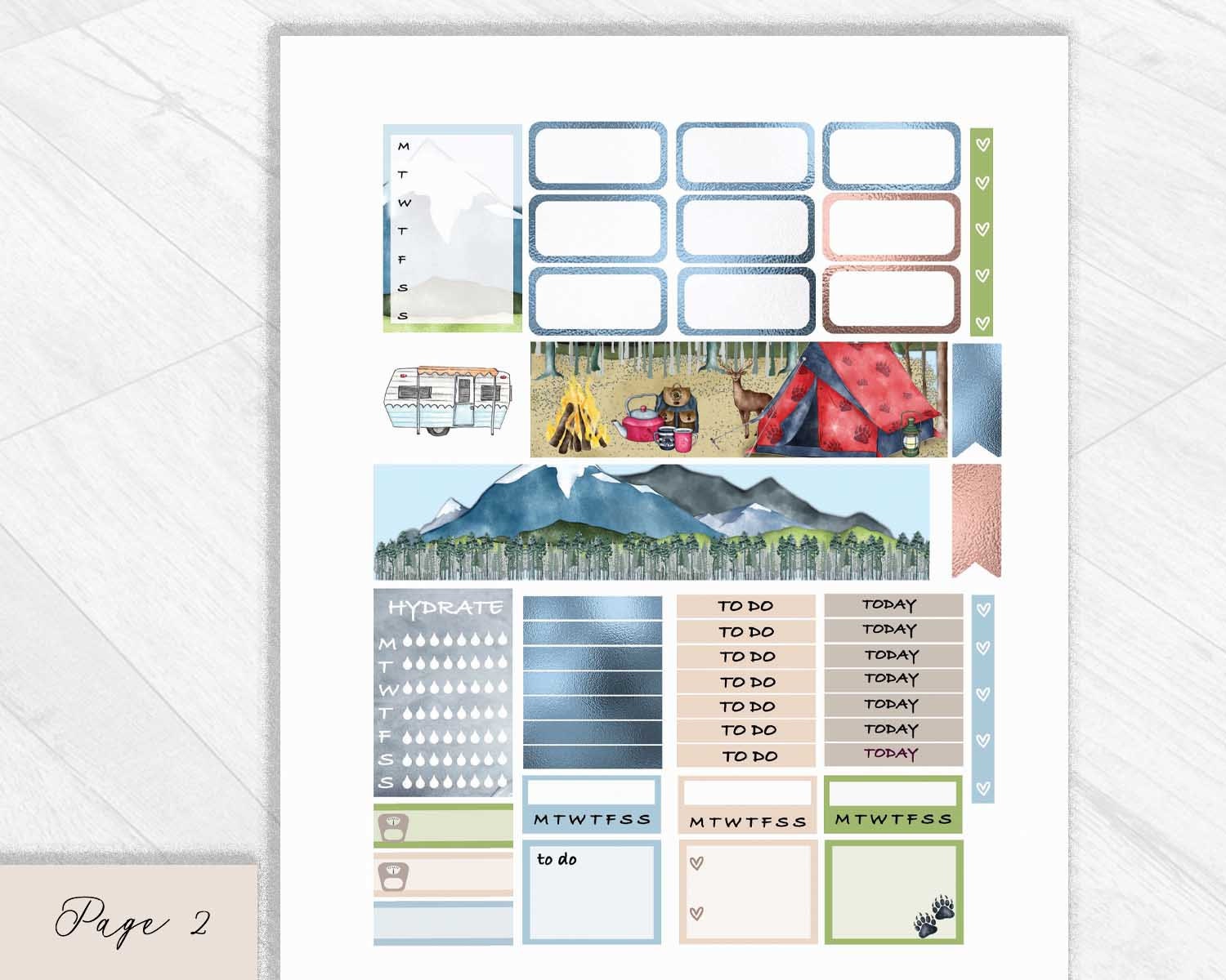 Camping Printable Planner Kit for Classic Happy Planner, Nature Weekly ...