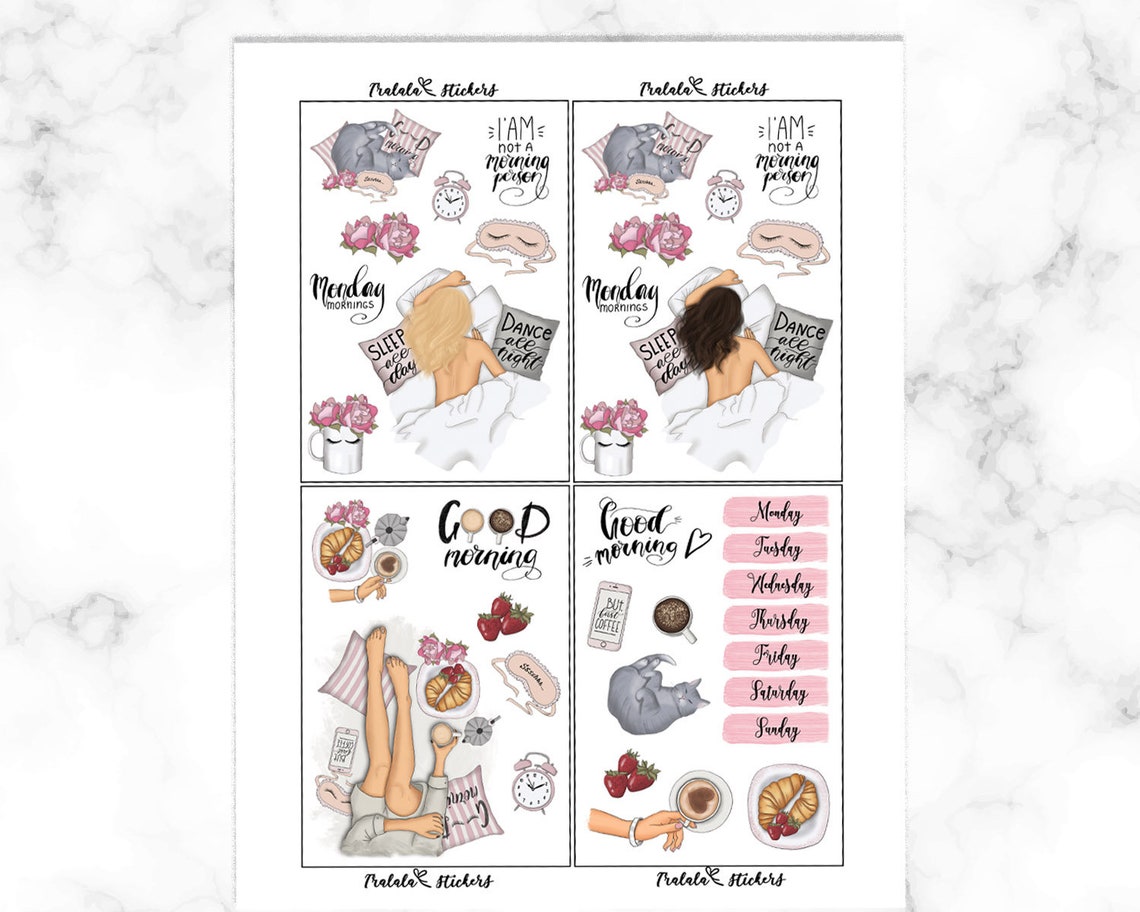 Monday Morning Deco Stickers for Planner and Bullet Journal. Printable ...
