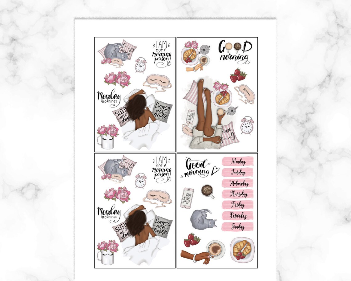 Monday Morning Deco Stickers for Planner and Bullet Journal. Printable ...