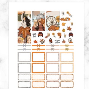 Fall Printable Planner Stickers, Happy Planner Weekly Kit, Fall Sticker ...