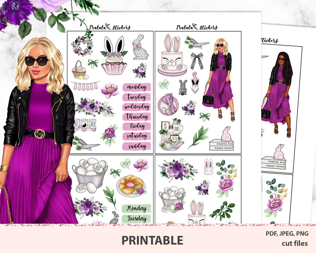 Easter Planner Stickers Printable, Spring Decorative Weekly Kit ...