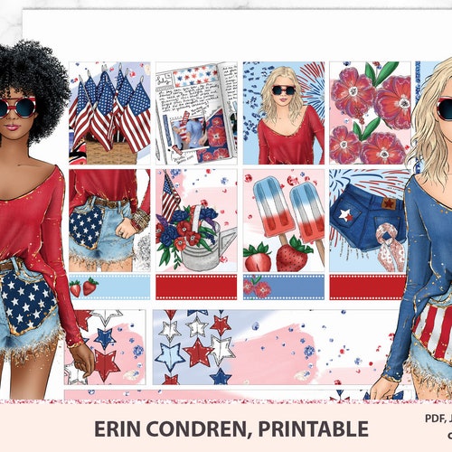 INDEPENDENCE DAY PLANNER Stickers 4th of July Planner - Etsy
