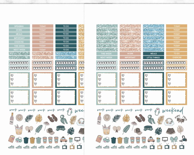 Erin Condren Lifeplanner Printable Planner Stickers Glam - Etsy