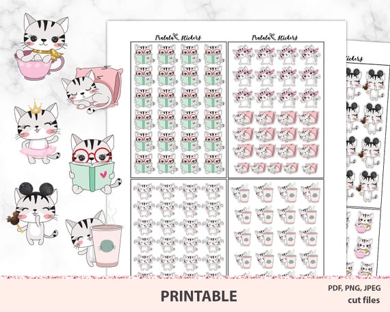 Cat Meme Sticker Pack Funny Stickers Printable Sticker Kit - Etsy