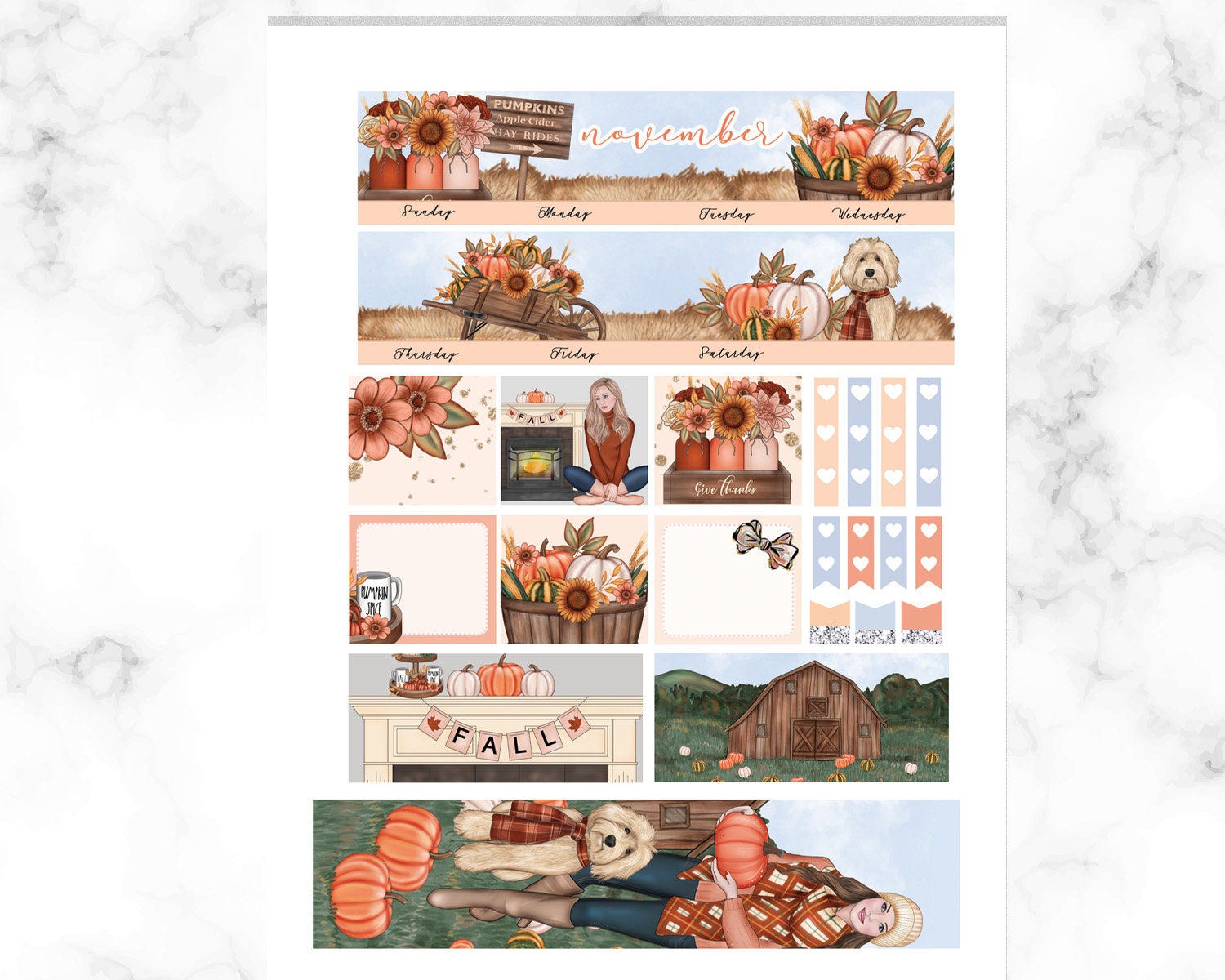 Erin Condren November monthly kit printable monthly view kit | Etsy