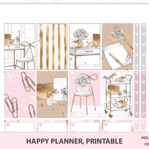Gold Office Printable Planner Stickers Happy Planner Classic,stationary ...