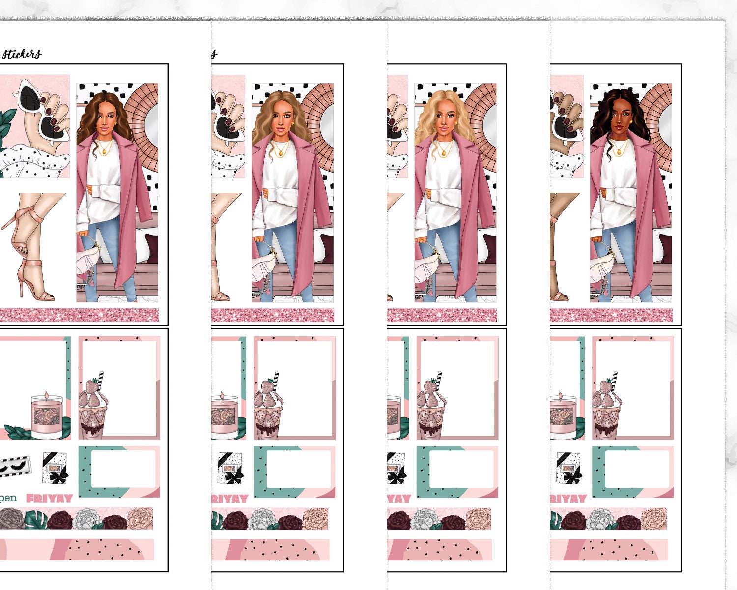 Bullet Journal Decorative Stickers Printable Sticker Kit - Etsy