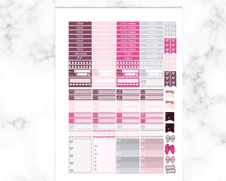 Rose gold Happy planner stickers printable MAMBI classic | Etsy