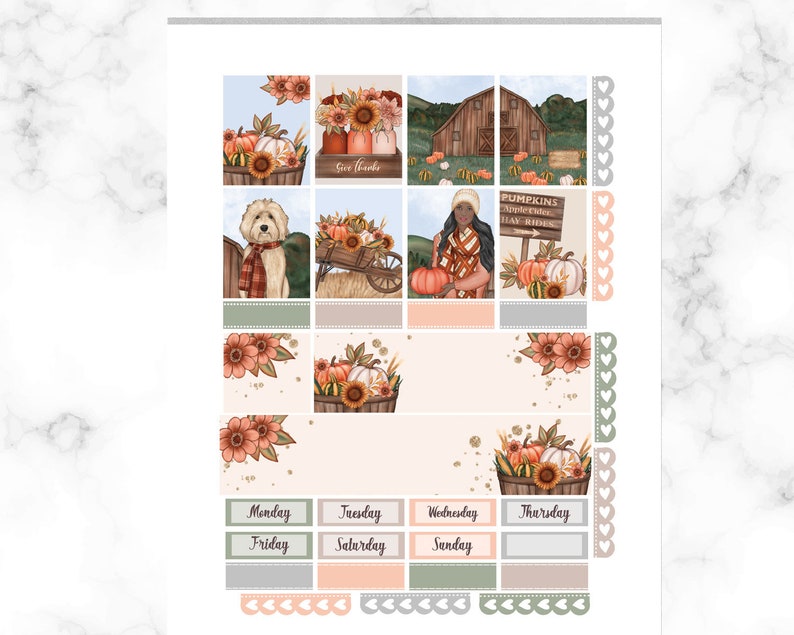 Farmhouse sticker kit for Erin Condren Vertical planner | Etsy