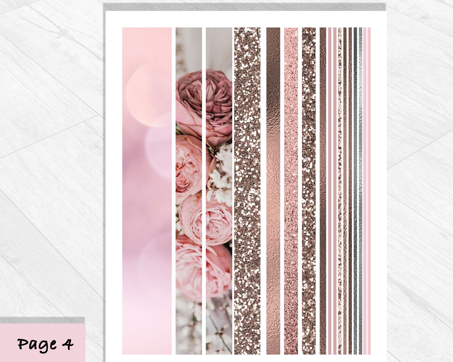 Pastel Pink Colors Stickers, Horizontal Weekly Kit, Printable Stickers ...