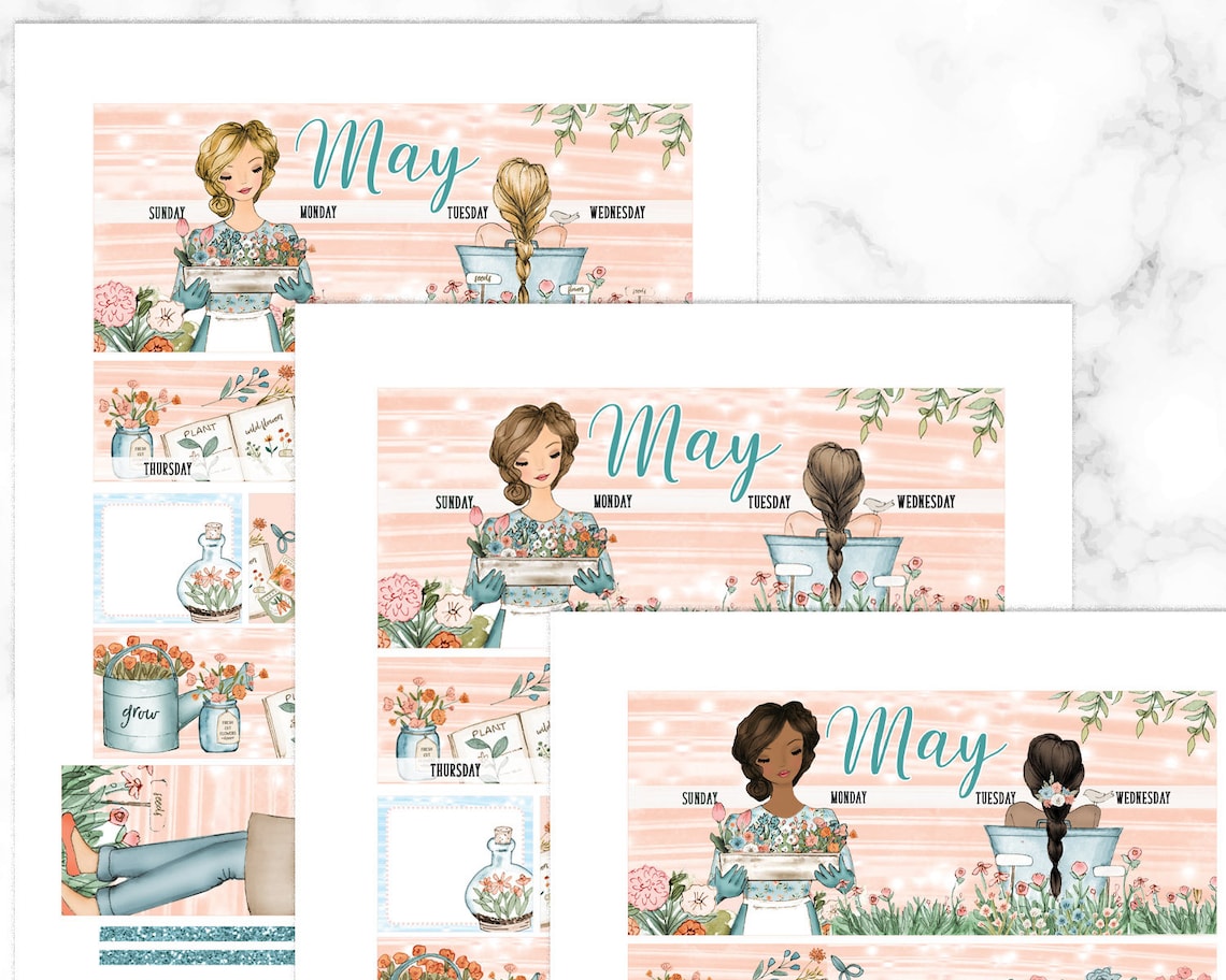 MAY Monthly Printable Planner Stickers for Use With Erin - Etsy
