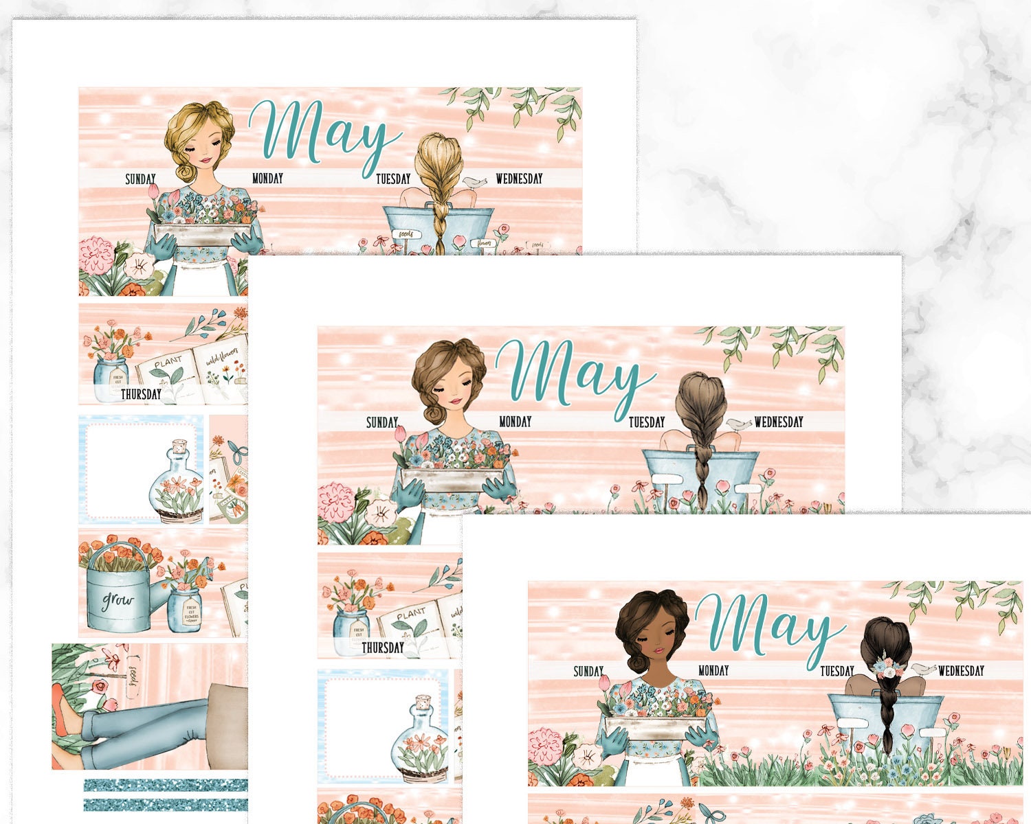 MAY Monthly Printable Planner Stickers for Use With Erin | Etsy
