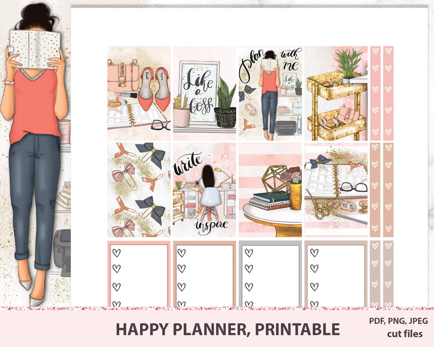 Planner Girl Weekly Kit for Happy Planner Classic, Printable Vertical ...