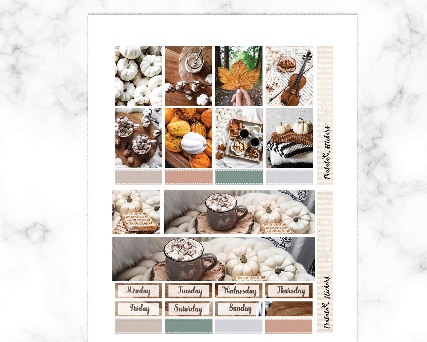 Pumpkin Spice Latte Planner Sticker Printable for Erin Condren - Etsy