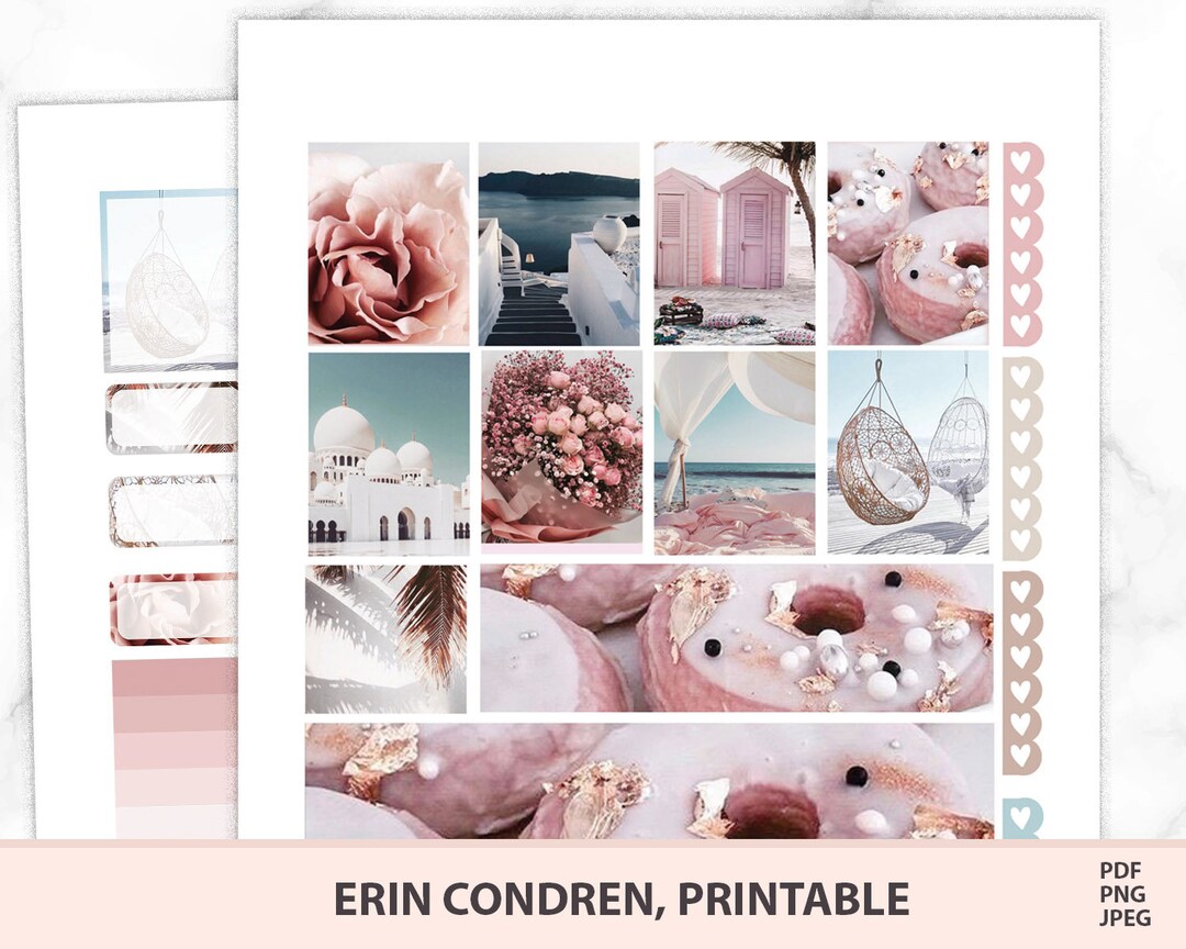 Weekend Vibes Printable Planner Stickers Kit, Holiday Set in Blush ...