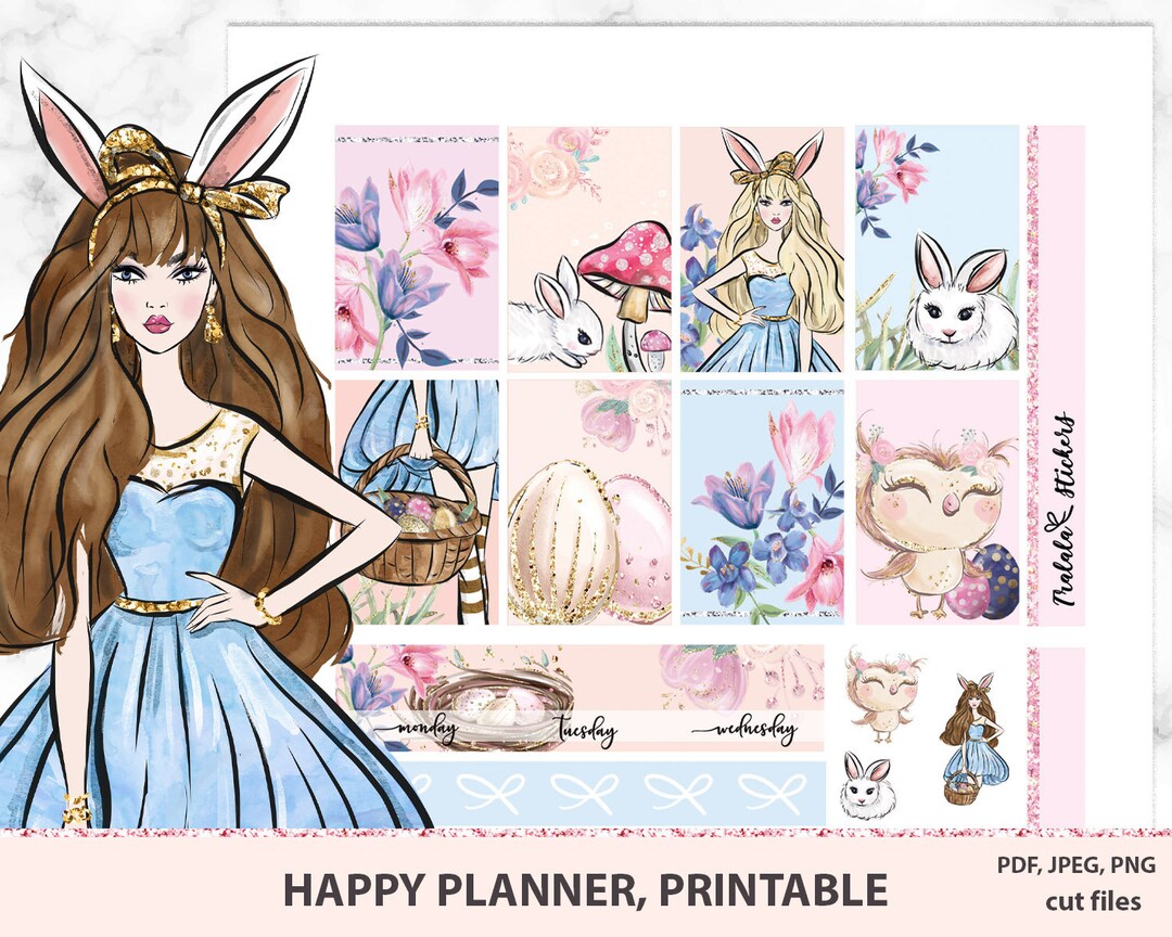 Easter Happy Planner Stickers Printable, Printable Weekly Kit ...