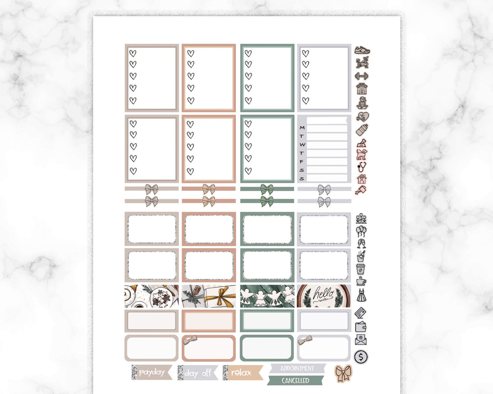 Winter Wonderland Erin Condren Planner Stickers Printable Snowing ...