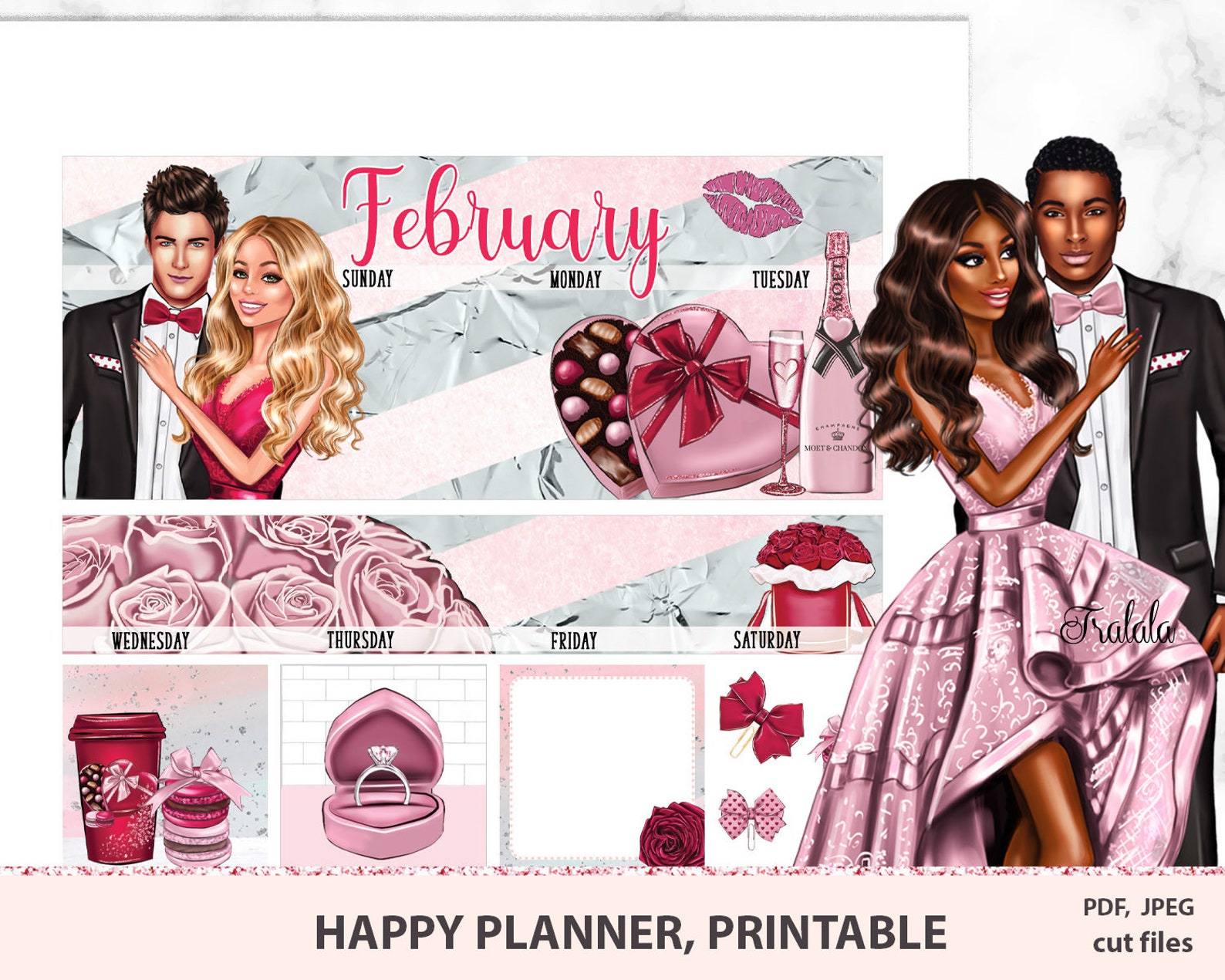 FEBRUARY MONTHLY Planner Kit Printable Valentines Day Planner - Etsy