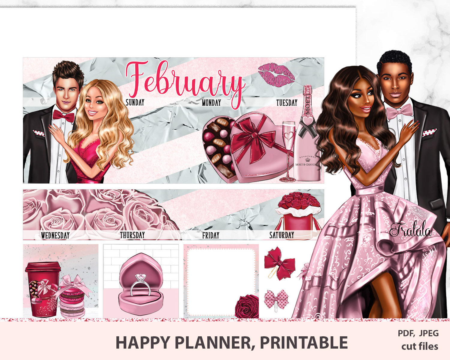 FEBRUARY MONTHLY Planner Kit Printable Valentines Day Planner - Etsy