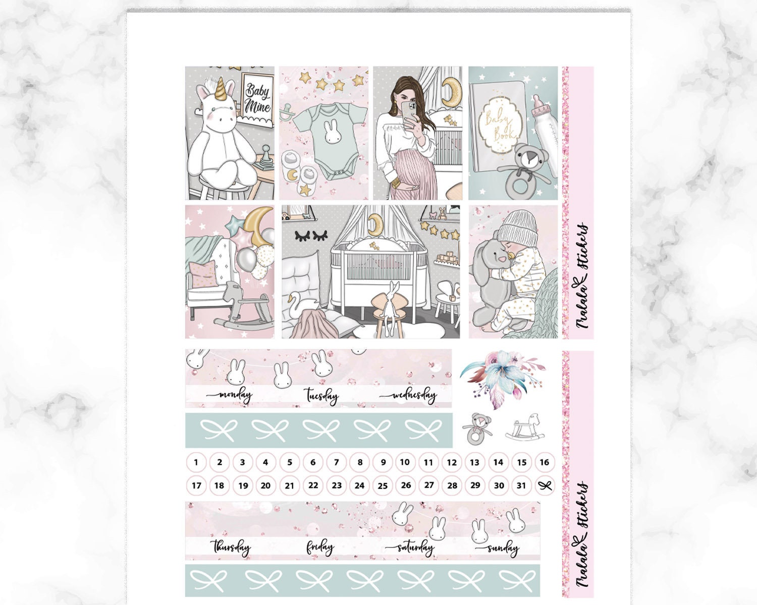 Baby Printable Planner Stickers for Classic Happy Planner | Etsy
