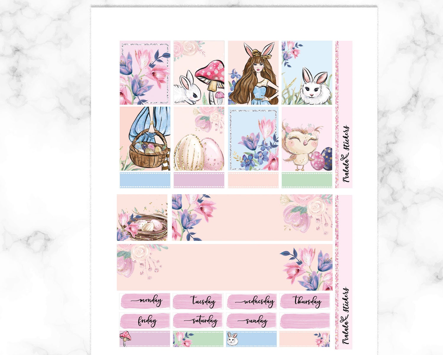 Easter Printable Planner Stickers Erin Condren ECLP Stickers | Etsy