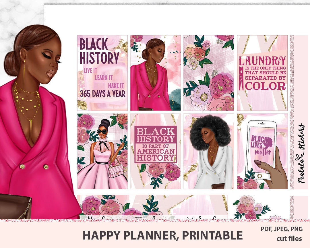 BLACK HISTORY Month Printable Weekly Planner Kit, Black Girl Magic ...