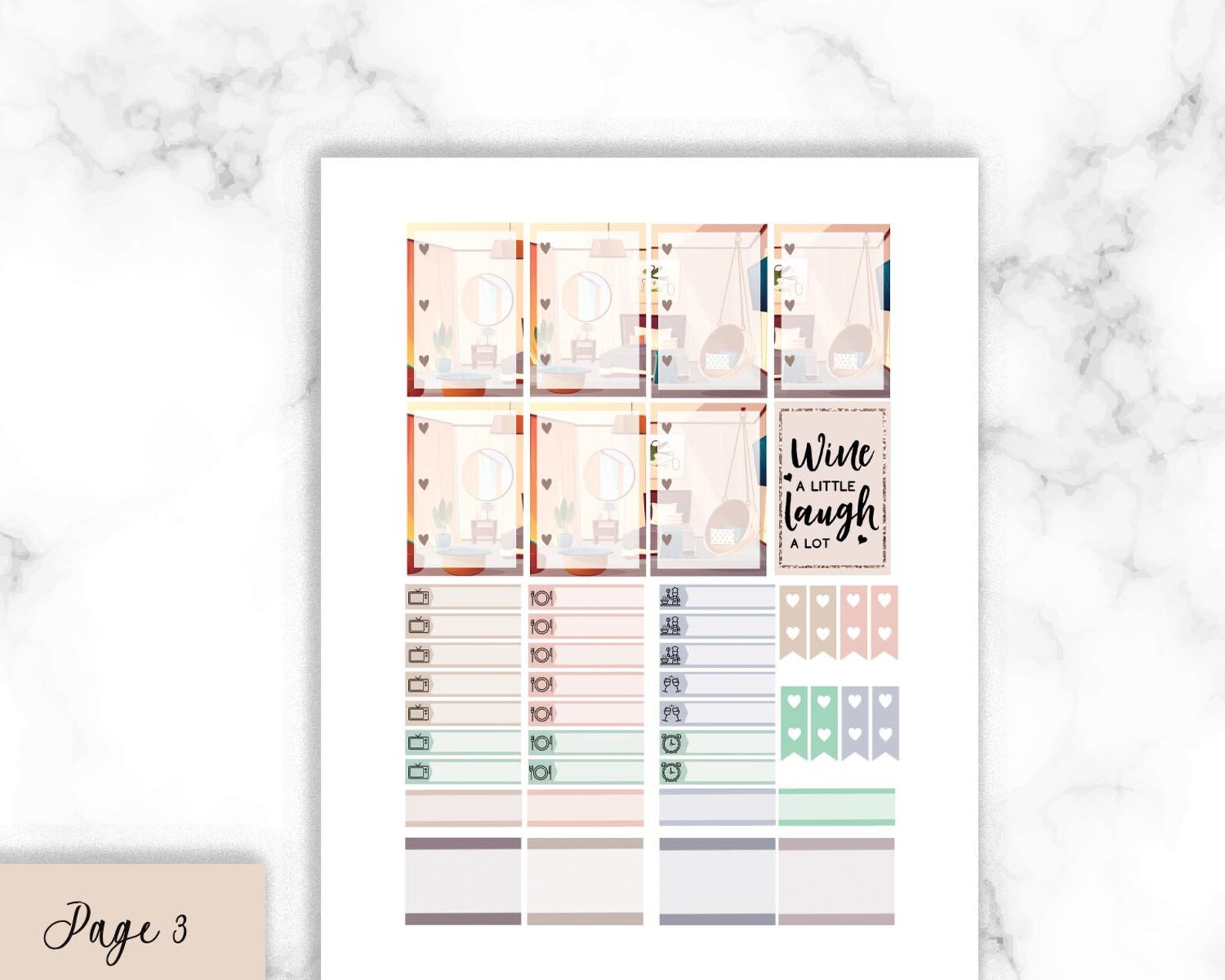 Me Time Happy Planner Stickers Printable, MAMBI Weekly Agenda, Notebook ...