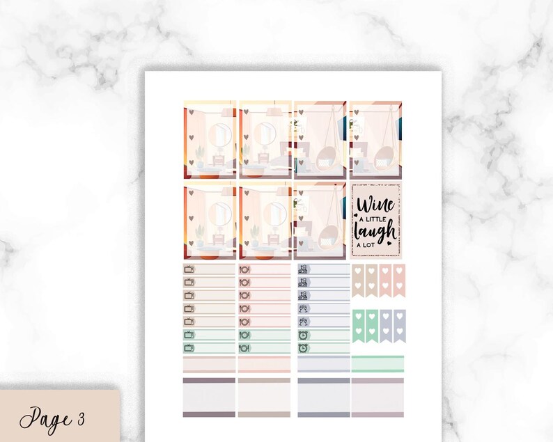 Me time Happy Planner Stickers Printable MAMBI weekly agenda | Etsy