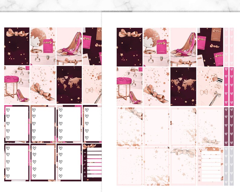 Rose gold Happy planner stickers printable MAMBI classic | Etsy