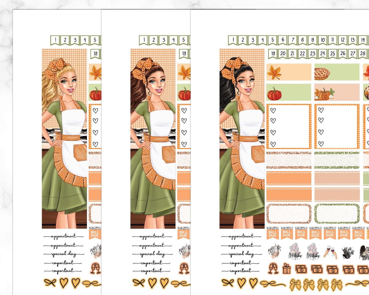 NOVEMBER Monthly Stickers Printable Happy Planner Monthly | Etsy