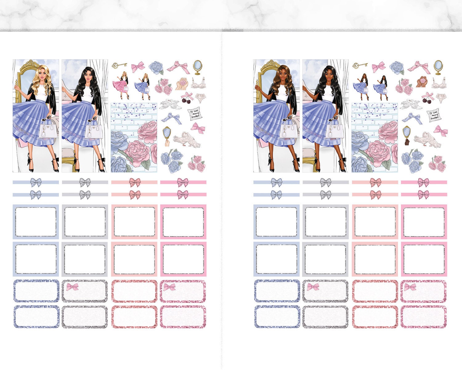 Girly Printable Planner Stickers Happy Planner Stickers - Etsy