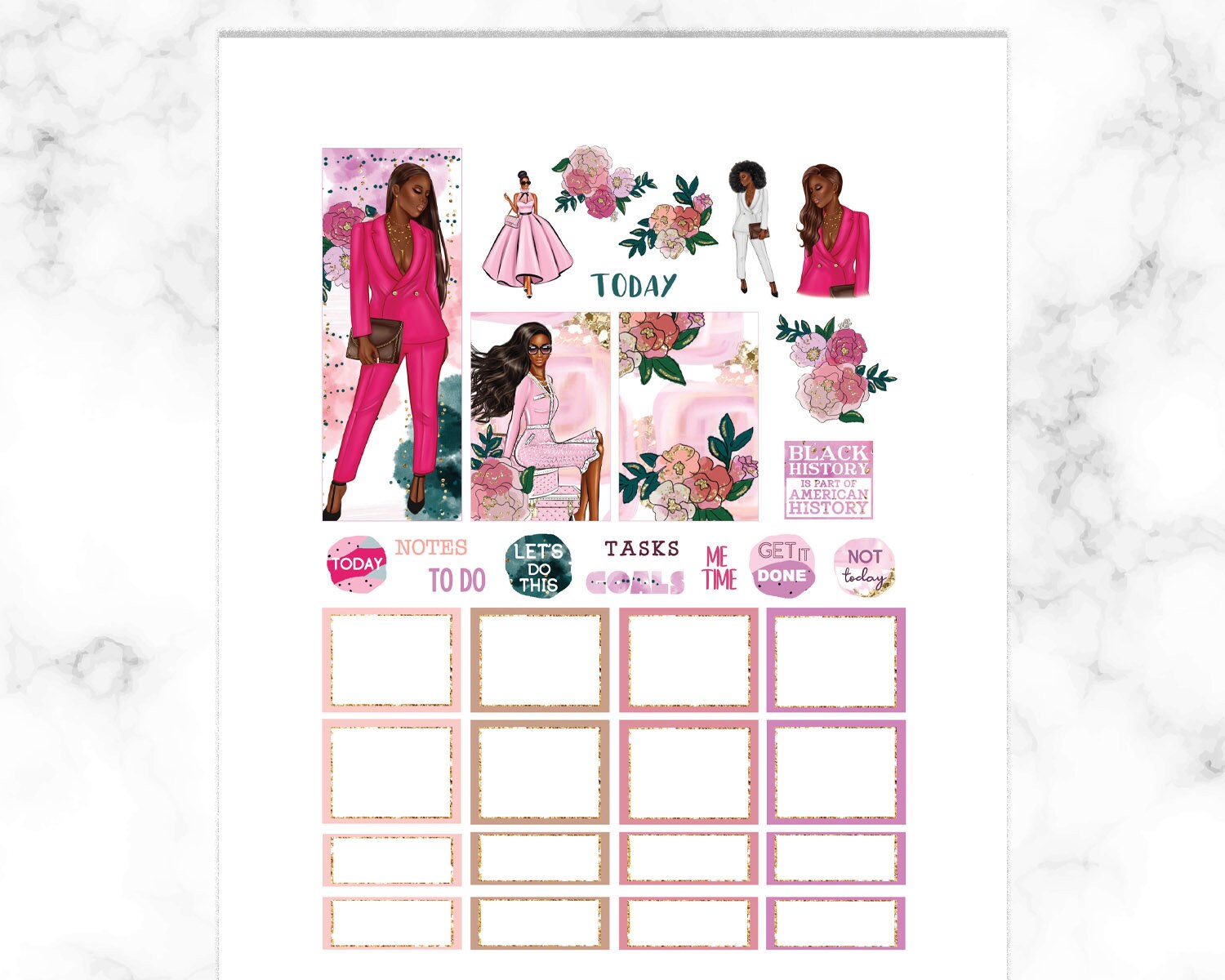 BLACK HISTORY Month Printable Weekly Planner Kit Black Girl - Etsy
