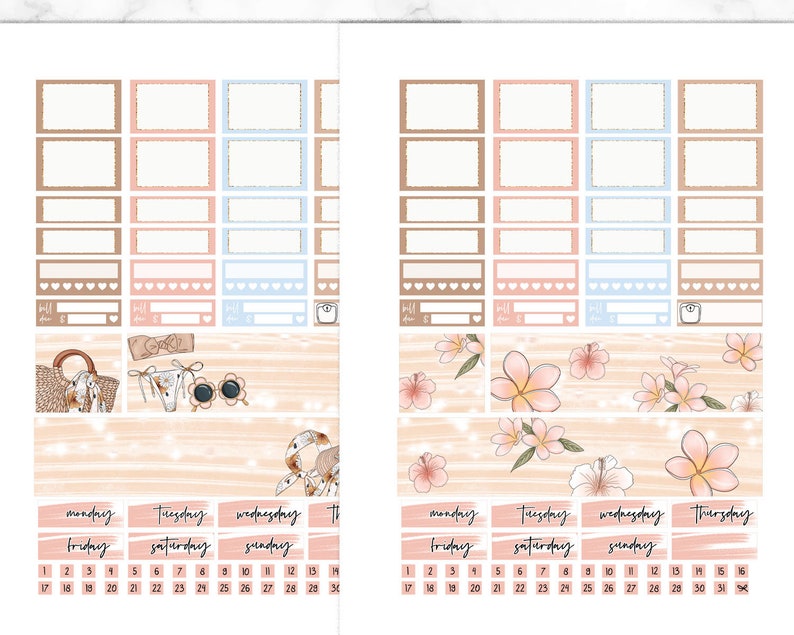 Erin Condren Weekly Planner Sticker Kit, Printable Planner Stickers ...