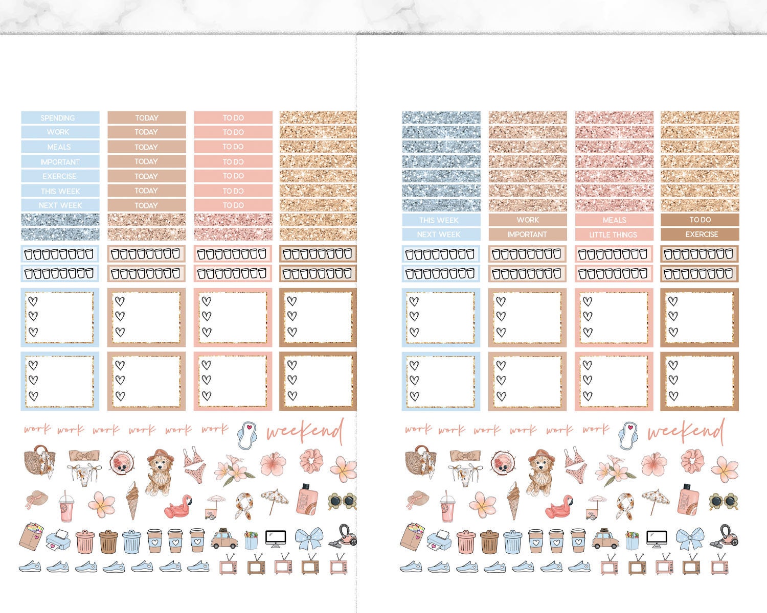 Erin Condren Weekly Planner Sticker Kit, Printable Planner Stickers ...