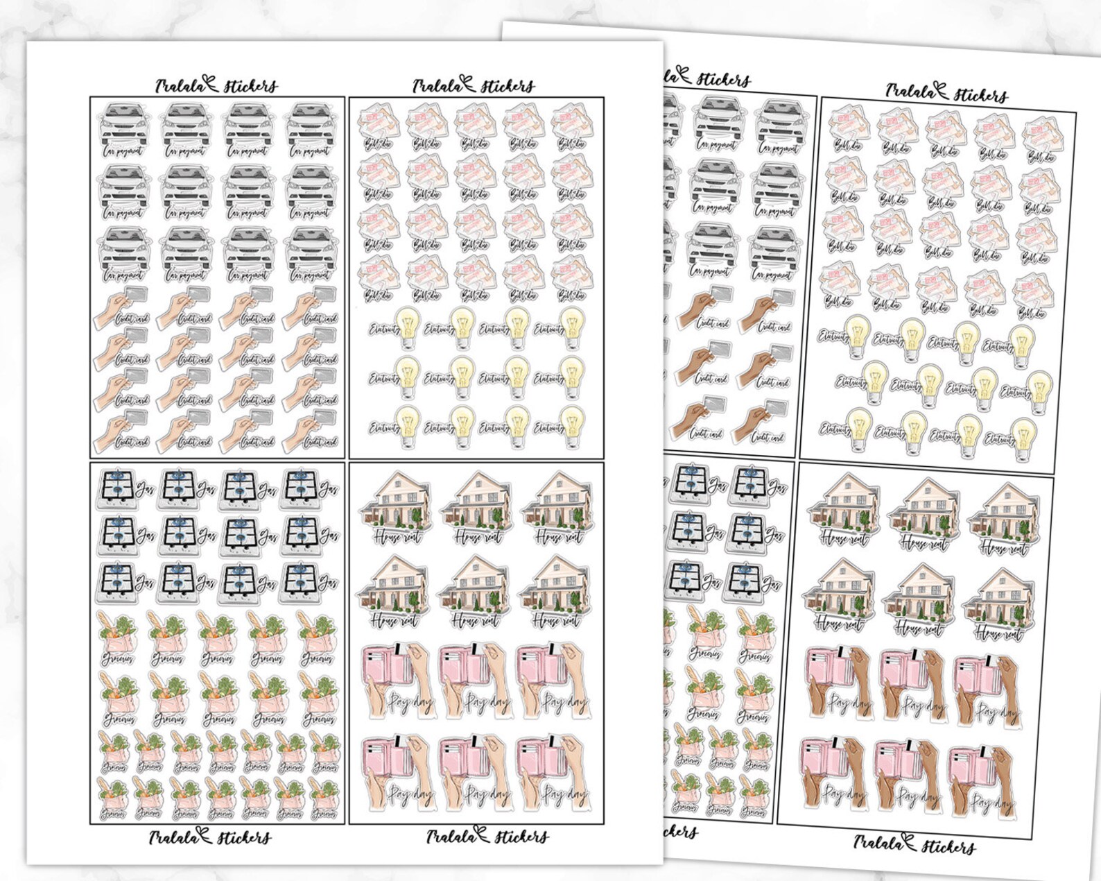 Bills Icons Printable Decorative Stickers Save Mortgage - Etsy