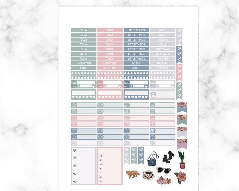 Fashion Girls Stickers Printable Kit for Happy Planner | Etsy