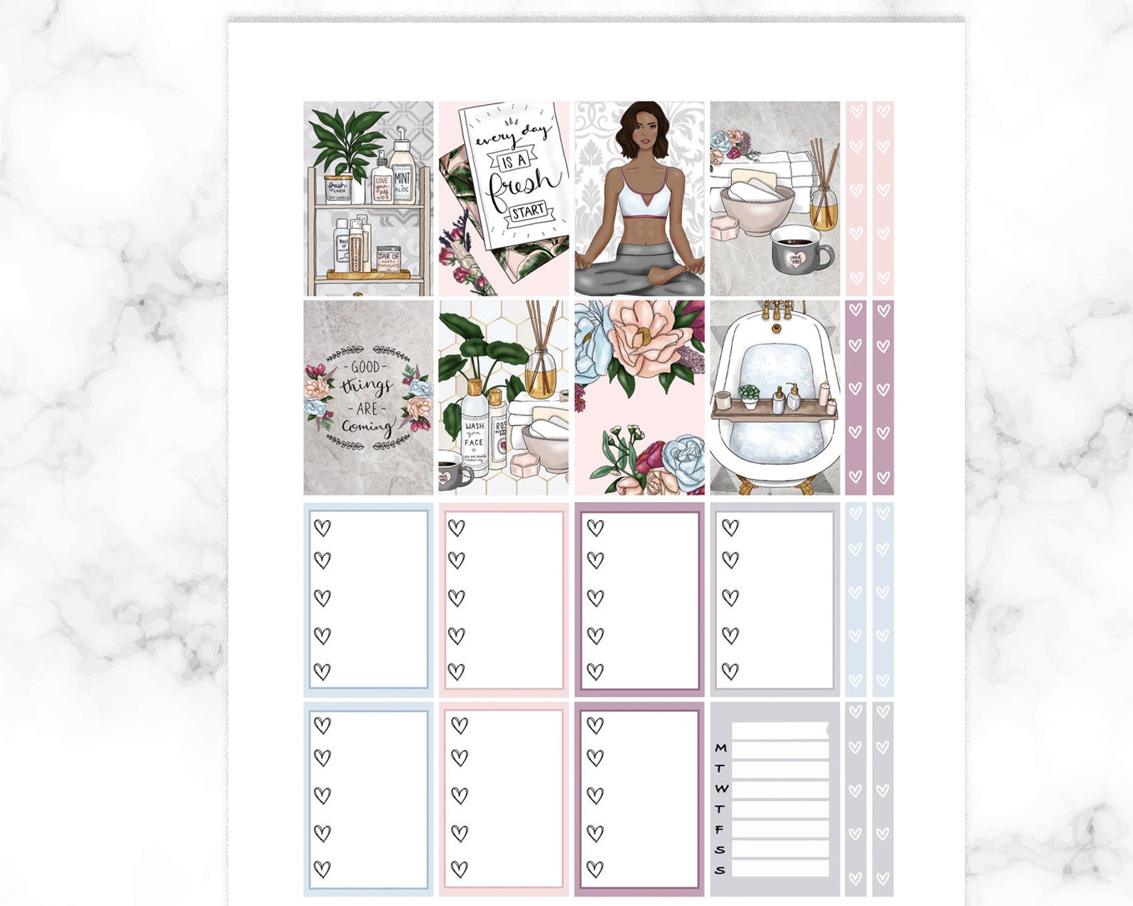 Self Care Weekly Kit Happy Planner Printable Planner Stickers,spa ...