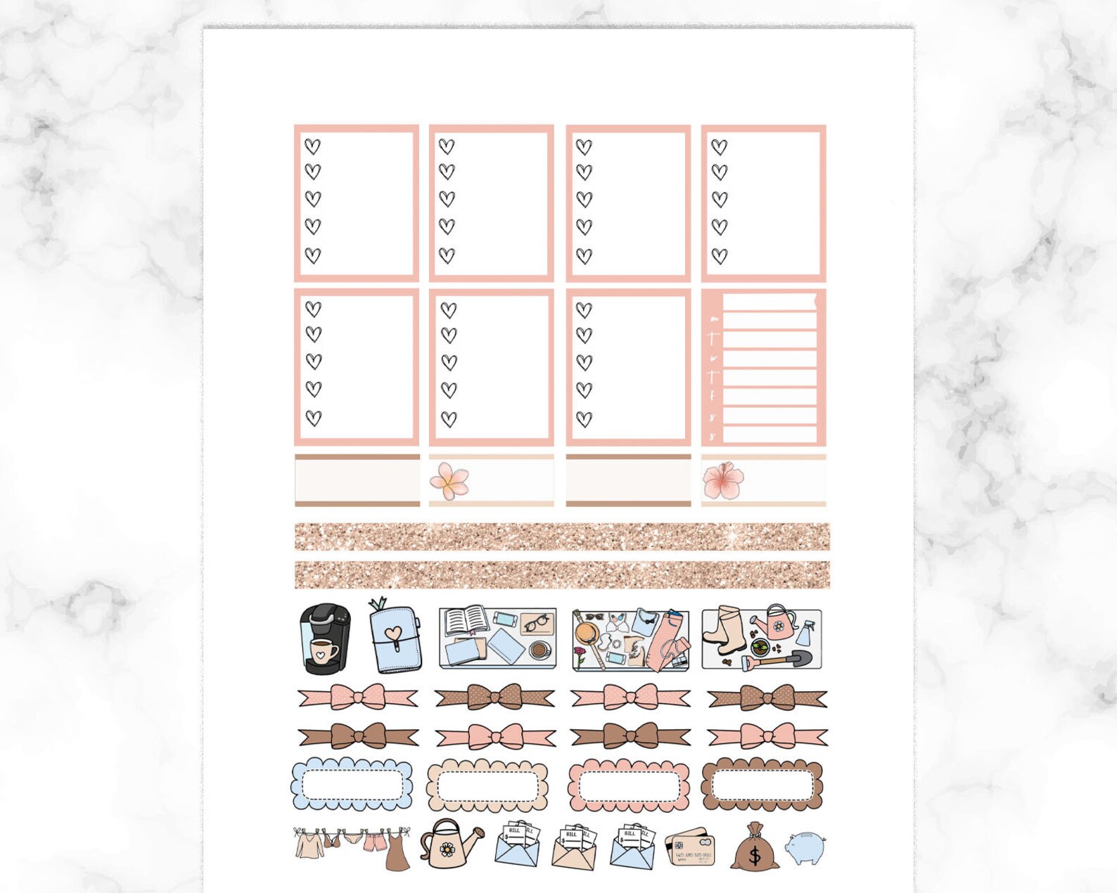 Erin Condren Weekly Planner Sticker Kit, Printable Planner Stickers ...