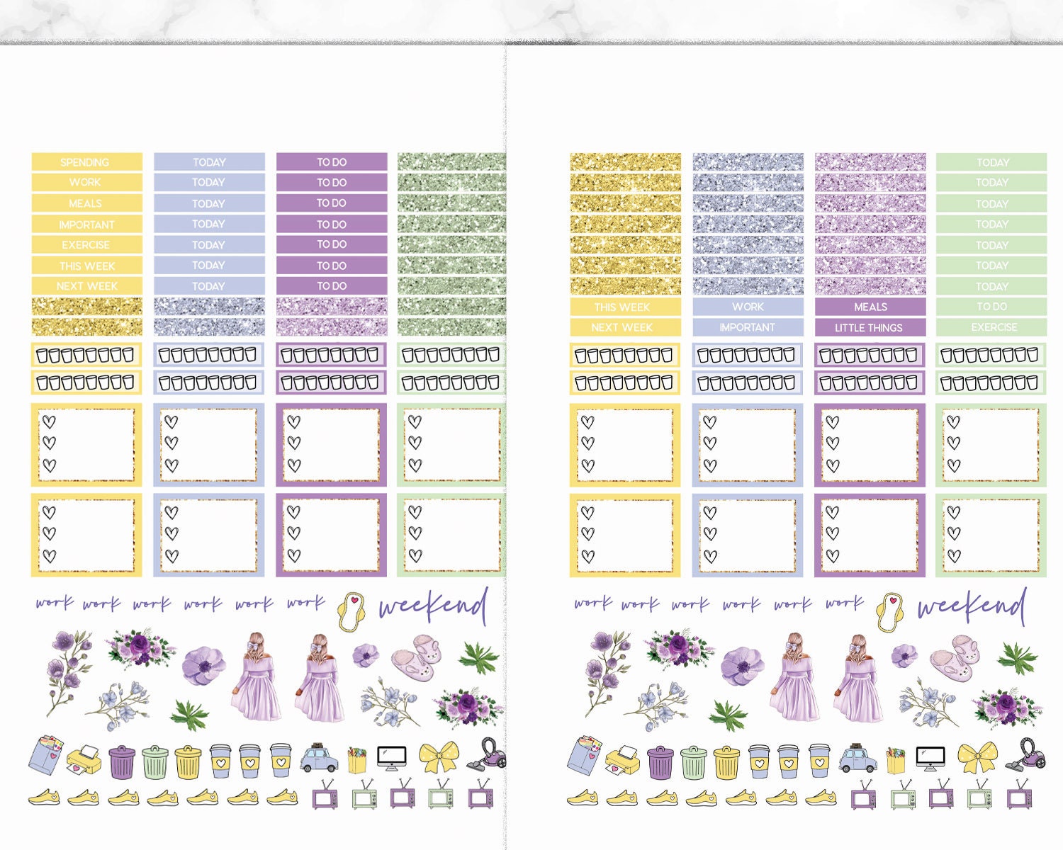 Erin Condren planner stickers printable Pastel weekly kit | Etsy