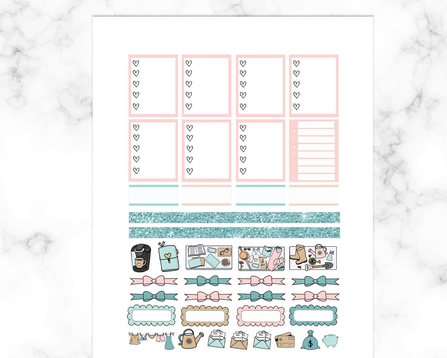 Printable Planner Stickers, Erin Condren Weekly Planner Sticker Kit ...