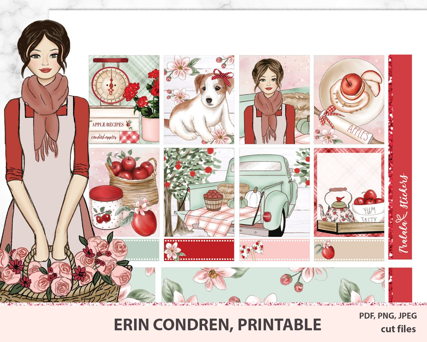 Fall Planner Stickers Printable Apple Orchard Autumn Weekly - Etsy