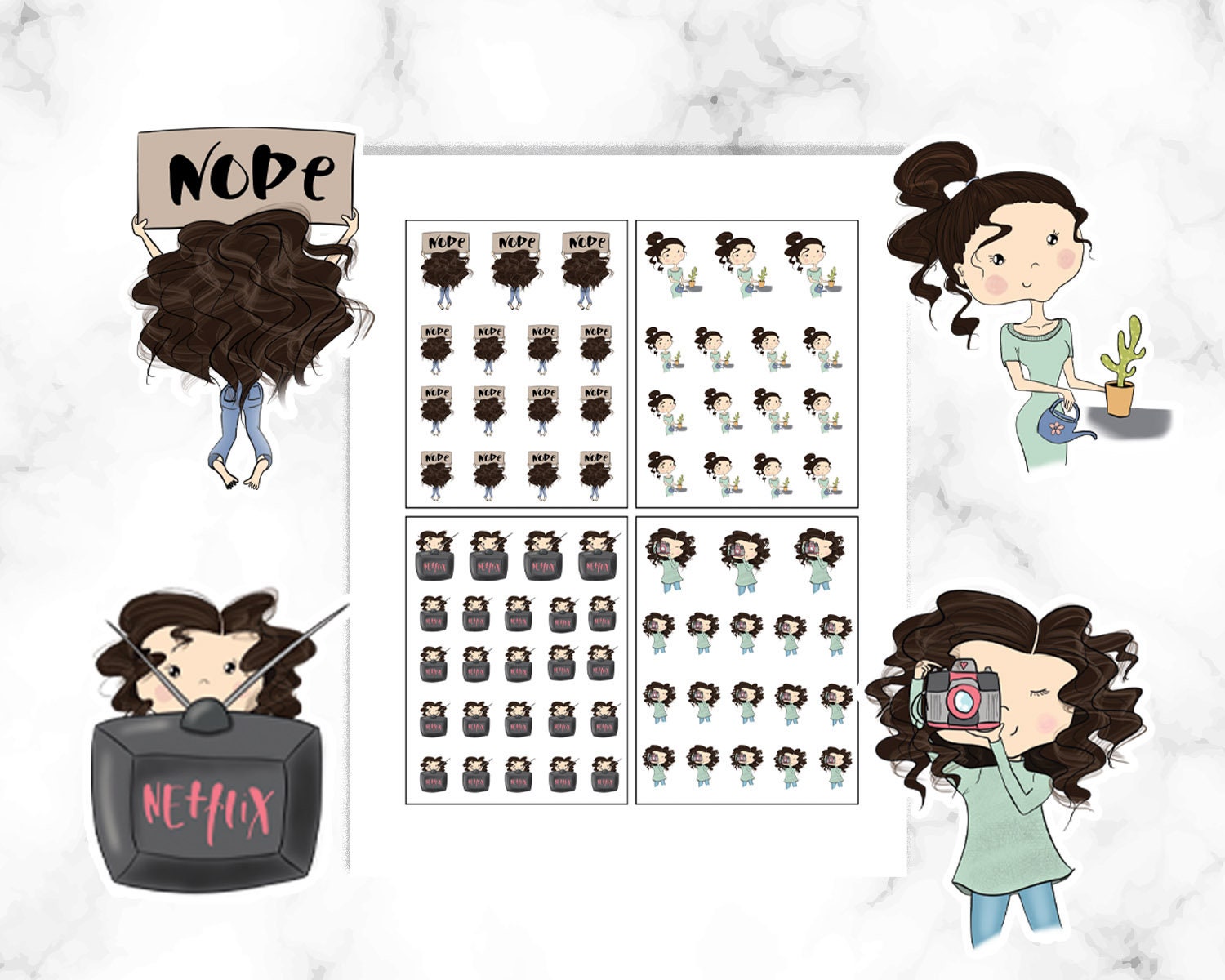 Printable decorative stickers Netflix lazy day payday | Etsy