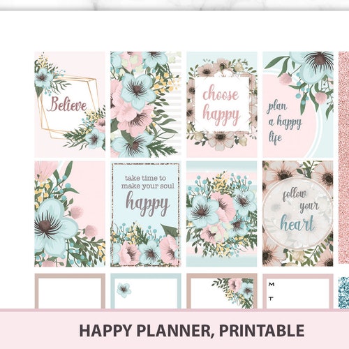 Floral Planner Stickers Kit PRINTABLE Big Happy Planner - Etsy