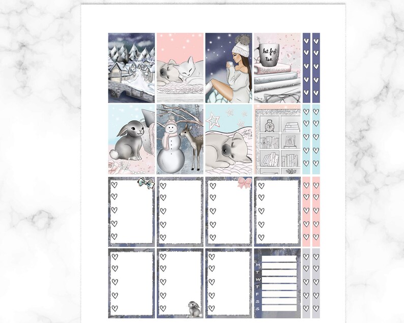 Printable Happy Planner Stickers Winter Printable Sticker Kit - Etsy